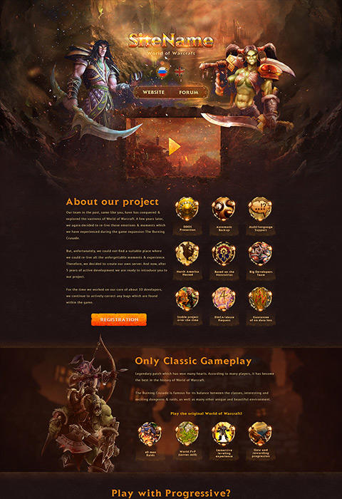 World of Warcraft Game Website Templates | Templstock.com